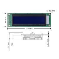 China 2002A 20x2 COB LCD Display Module 116x37x11.5mm Blue Film White Letters High Brightness for sale