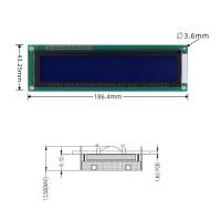 China 2002B 20x2 Character LCD Module Blue Film White Letters ST7066U COB 186.4x43.25mm for sale