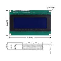 China 2004A IIC Adapter Board LCM Display Module 20x4 Dot Matrix ST7066U 98x60x13.1mm for sale