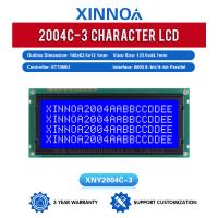 China Blue Film White Letters 2004C-3 Dot Matrix LCD Module 20x4 18PIN ST7066U 146x62.5mm for sale