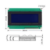 China Blue Film White Letters 2004K Liquid Crystal Display 4*20 Wide Angle Intelligent Electronic LCD Module for sale
