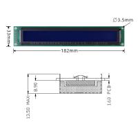 China Blue Film White Letters 4002A High Brightness LCD Screen 2X40 182x33x13.5mm ST7066U for sale