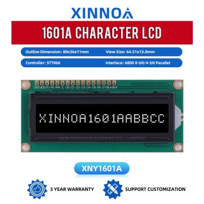 China BTN Black Film 1601A Character Display Screen 16 PIN ST7066 Multiple Font Character Screen for sale