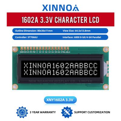 China BTN Black Film 1602A 3.3V LCD Dot Matrix Screen 2*16 LCD1602A ST7066U Multiple Font Character Screen for sale