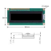 China BTN Black Film 1602A 3.3V LCD Dot Matrix Screen 2*16 LCD1602A ST7066U Multiple Font Character Screen for sale