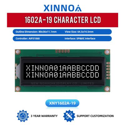 China BTN Black Film 1602A-19 Character Display Screen 1602 5V AIP31068 Multi Language Module COB LCD Module for sale