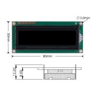 China BTN 1602Y Serial Port LCD Module 2x16 8PIN AIP31068 1602 Cob Monochrome Character Screen 80x30mm for sale