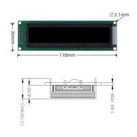 China 2402A 24x02 COB Monochrome Character LCD Display Module ST7066U 118x36x12.7mm for sale