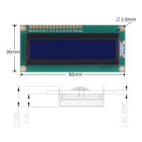 China Cyrillic 1602A 3.3V LCD Display Module 80x36x11mm COB ST7066U Customizable for sale