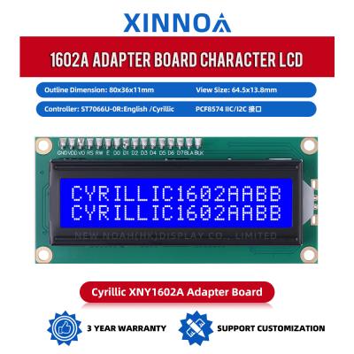 China Cyrillic 1602A IIC Adapter Board 80x36x11mm ST7066 Controller Character Display Screen for sale