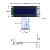 China Cyrillic 1602A-20-1A COB LCD Display Module 53x20x8.1mm ST7066U Controller for sale