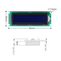 China Cyrillic 1602H LCD Display Module 85x30mm ST7066U Controller Blue Light 16x02 Character for sale