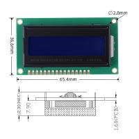 China Cyrillic 1602Q Blue Film White Letters LCD Display Module 16x02 I2C Adapter ST7066U COB for sale