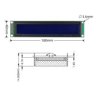 China Cyrillic 2002K-1 ST7066U COB LCD Display Module 180x40x14.5mm Customizable for sale