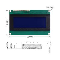 China Cyrillic 2004A 3.3V Character LCD Module 20x4 with Built-In LED Backlight 98x60x13.1mm for sale