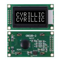China Cyrillic 0802B-2 3.3V COB Character LCD Module 58x32mm Black Film Display for sale