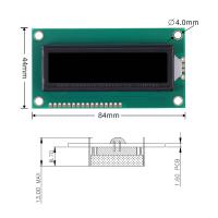China Cyrillic 1602C2 84x44mm COB Character Display Module ST7066U 16x02 Monochrome LCD for sale