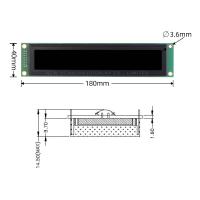 China Cyrillic 2002K-1 20x2 COB LCD Module 180x40x14.5mm with ST7066U Controller and LED Backlight for sale