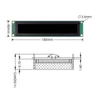 China Cyrillic 2002K-2 Black Film Character LCD Module Display 180x40x14.5mm ST7066U for sale