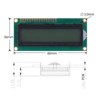 China Cyrillic 1601A 16x1 LCD Display Module 80x36x11mm COB ST7066 Controller for sale