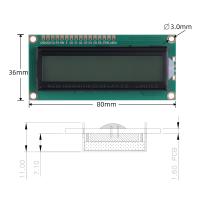 China Cyrillic Gray Film 1602A Character LCD Display Screen 1.5 Inches Support Scheme Development for sale