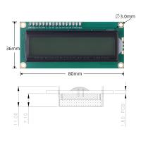 China Cyrillic 1602A IIC Adapter Board Industrial Grade 80x36mm Display Screen Character Dot Matrix for sale