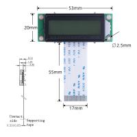 China Cyrillic 1602A-20-2A 16x02 Character Dot Matrix LCD Module 53x20mm ST7066U Parallel COB Display for sale