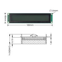 China Cyrillic 2002K-2 Character LCD Module 20x2 180x40mm 3.3V/5V ST7066U COB for sale