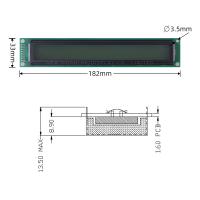 China Cyrillic 4002A COB LCD Module 182x33mm ST7066U Monochrome Display 40x02 for sale