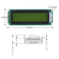 China Cyrillic 0801A Character LCD Screen 85x29x12mm COB ST7066U High Quality Display for sale