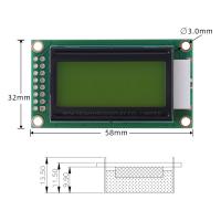 China Cyrillic 0802B 3.3V Character LCD Display Module 8x2 COB ST7066 58x31.9mm for sale