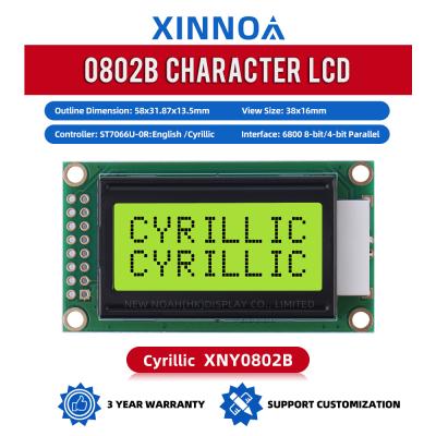 China Cyrillic 0802B Character LCD Display Module 58x31.9mm COB ST7066 for sale