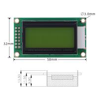 China Cyrillic 0802B-2 8x2 Character LCD Display Module with ST7066 Controller 58x32x13.5mm for sale