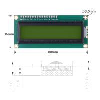China Cyrillic 1602A IIC Adapter Board 80x36mm COB LCD Display Module 16x02 for sale