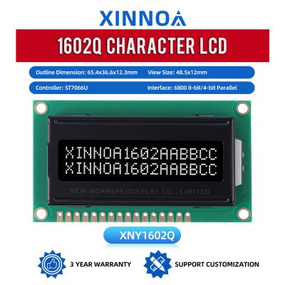 China 16x2 Character LCD Display Module 1602Q ST7066U 65.4x36.6mm COB Black Film for sale