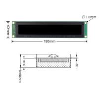China 2002K-1 FSTN Black Film Character LCD Module Display 180x40x14.5mm COB ST7066U for sale