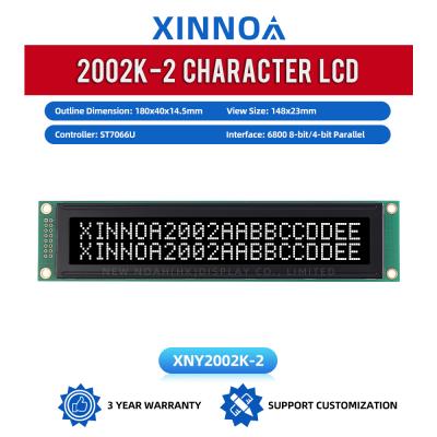 China DFSTN Black Film 2002K-2 LCD Screen 2x20 Large Size ST7066U LED Backlit White Text 51 Microcontroller STM32 for sale