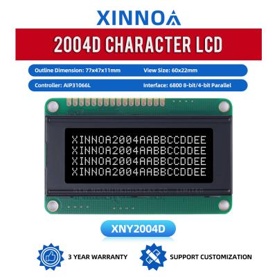 China 2004D 20x4 Character LCD Display Module ST7066U Controller 77x47x11mm COB Black Film for sale
