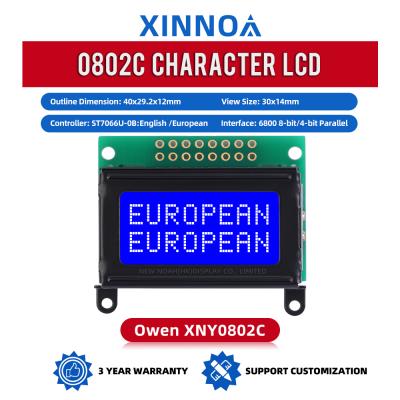 China European 0802C Blue Film White Letters 40x29mm Character Dot Matrix LCD Module COB ST7066U for sale