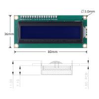 China European 1602A IIC Adapter Board 80x36mm COB LCD Display Module ST7066 for sale