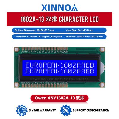 China European Blue Film White Letters 1602A-13 LCD Module Double Row Interface Module With Backlit S-String for sale