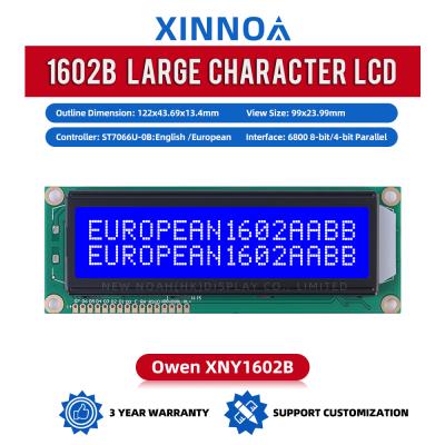 China European 1602B Blue Film White Letters LCD Display Module 122x43.69mm COB ST7066U for sale