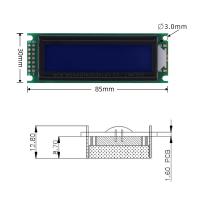 China European 1602B1 16x2 COB LCD Module Blue Film White Letters ST7066U 85x30x12.8mm for sale