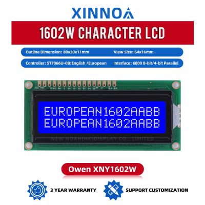 China European 1602W 80x30x11mm STN Blue Film White Letters LCD Display Module for sale