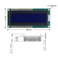 China European 1602W-6 16x2 LCD Character Display Module 80x36x11.2mm COB Blue Screen for sale