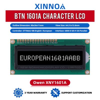 China European 1601A Character LCD Screen ST7066 80x36mm 1.5 Inches COB Black Film Display for sale