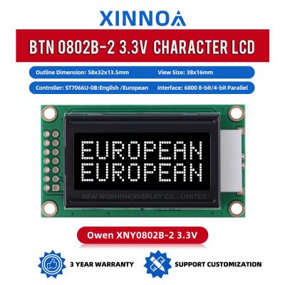 China European 0802B-2 3.3V Character LCD Display Module 58x32mm COB ST7066 for sale
