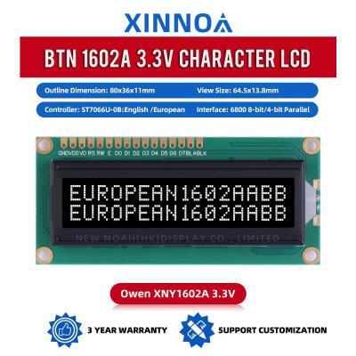 China European 1602A 3.3V Black Film LCD Display Module 80x36mm ST7066U COB for sale