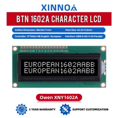 China European BTN Black Film 1602A Character LCD Display Screen Support Scheme Development for sale