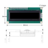 China European 1602A IIC Adapter Board COB LCD Module 80x36mm ST7066U Character Display for sale